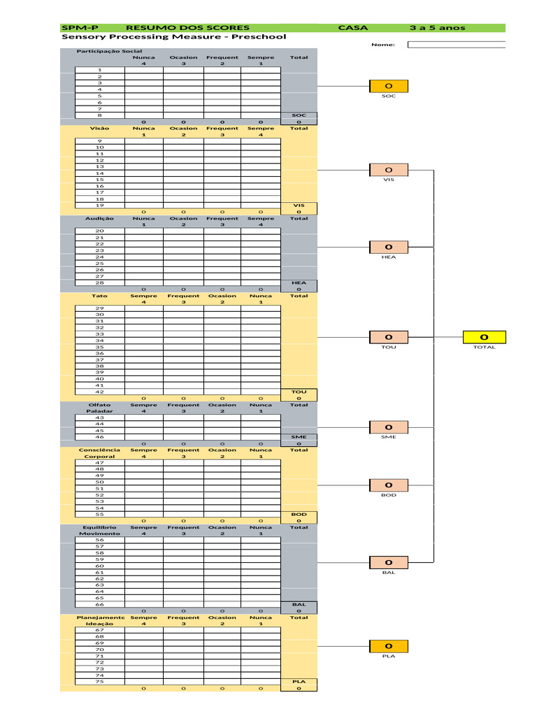 Resumo de Scores SPM-P | PDF