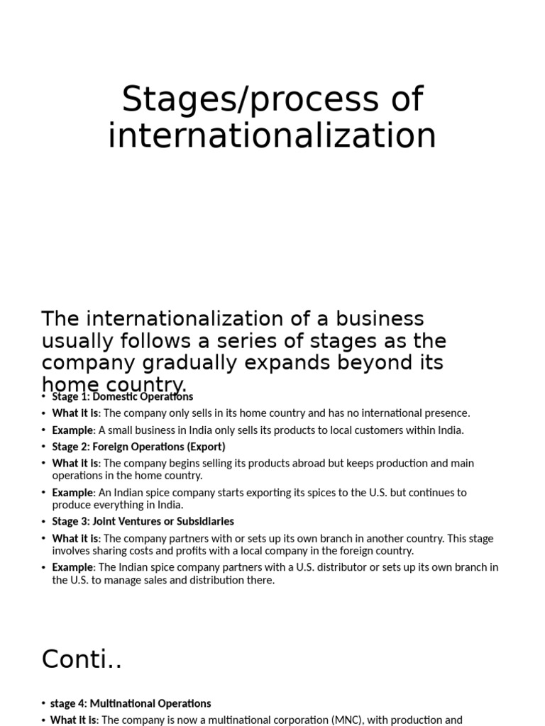 Stages of Internationalization | PDF | Multinational Corporation ...