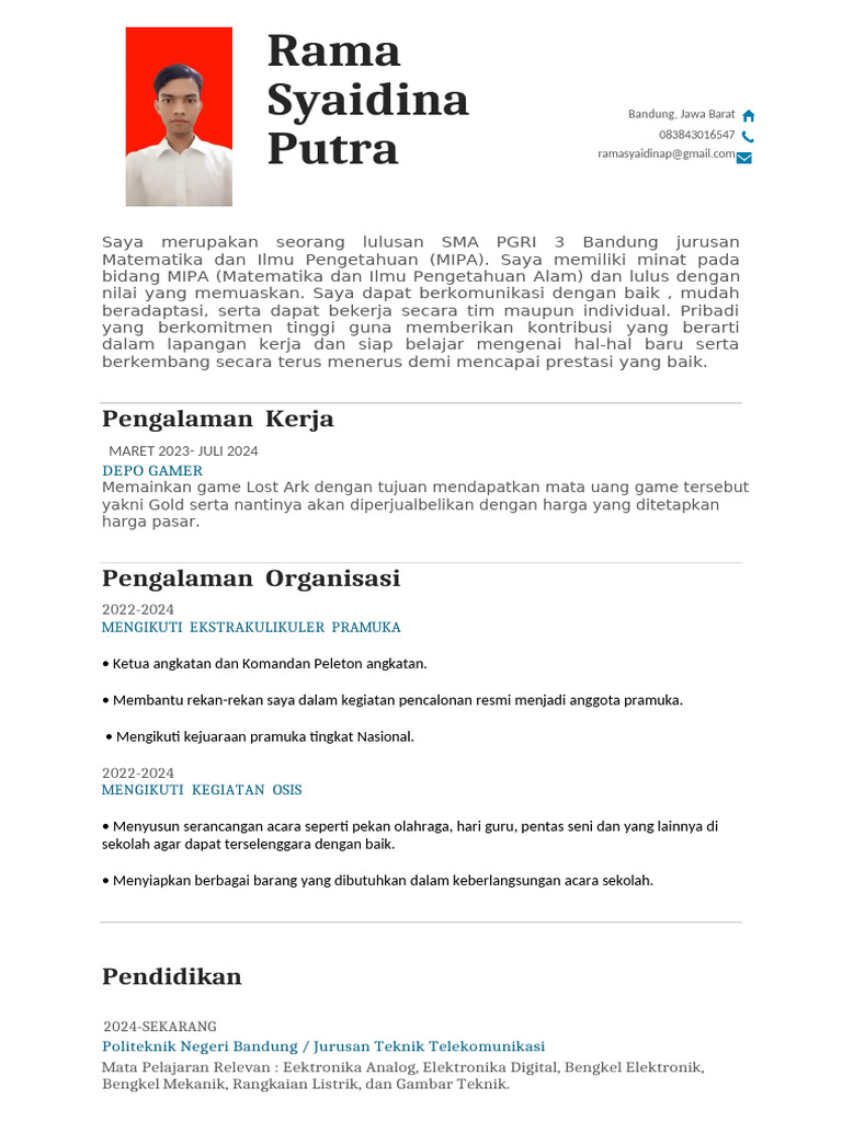 CV Rama Syaidina Putra. | PDF