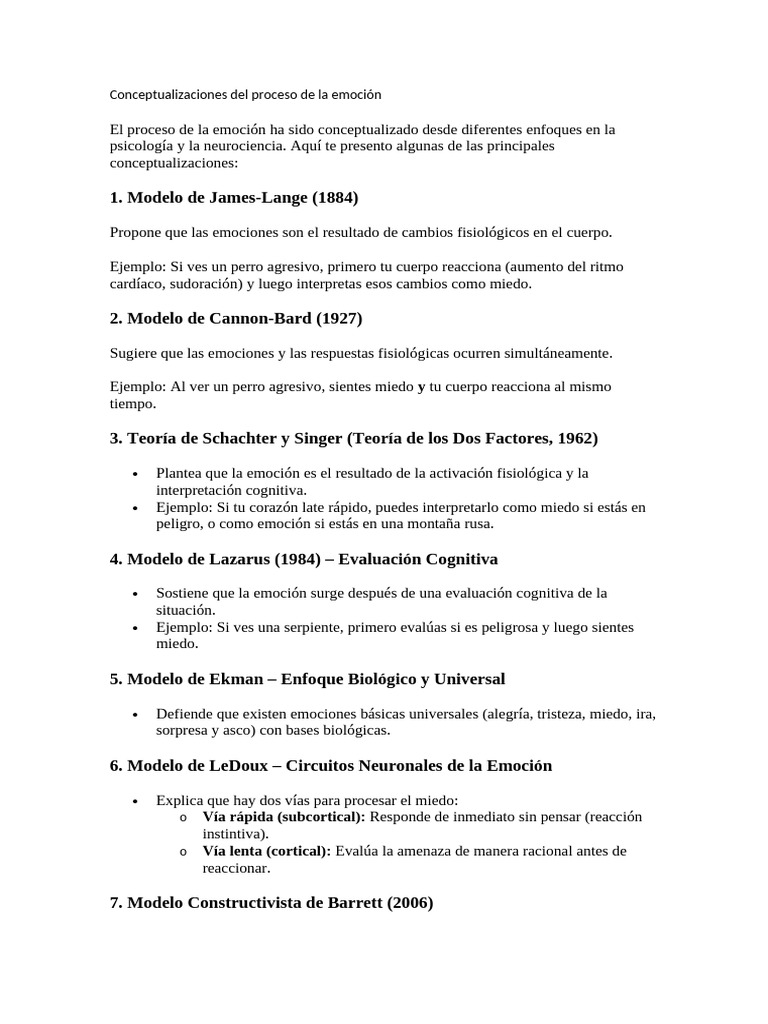 Conceptos Clave del Proceso Emocional | PDF
