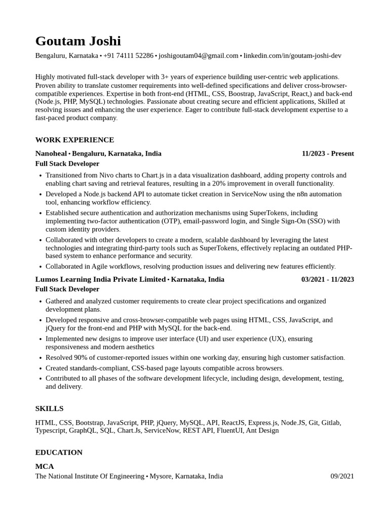 Naukri_GoutamJoshi[4y_0m] | PDF | Bootstrap (Front End Framework) | Java Script