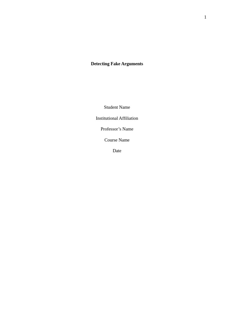 Detecting Fake Arguments | PDF | Fallacy | Argument