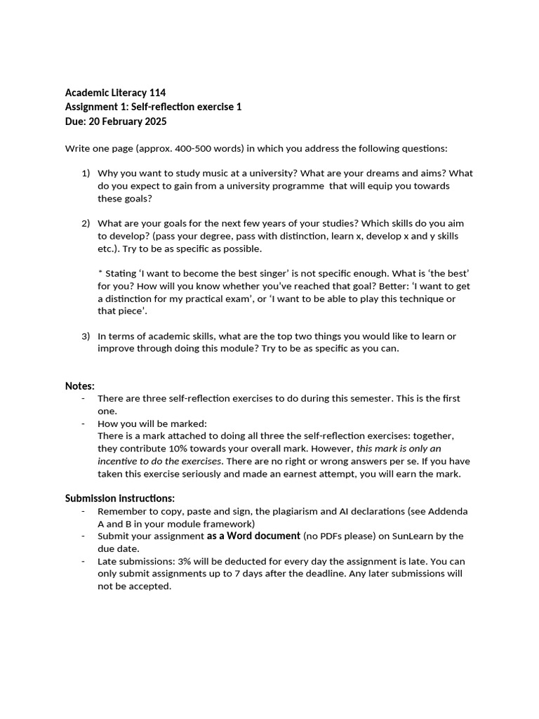 0_1_self-reflection assignment brief | PDF