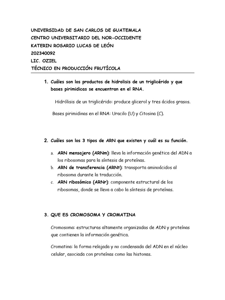 Tarea Bio | PDF | Rna | Adn