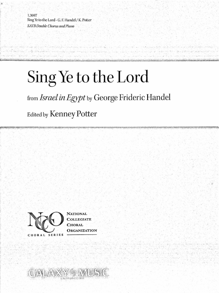 Sing Ye To The Lord | PDF