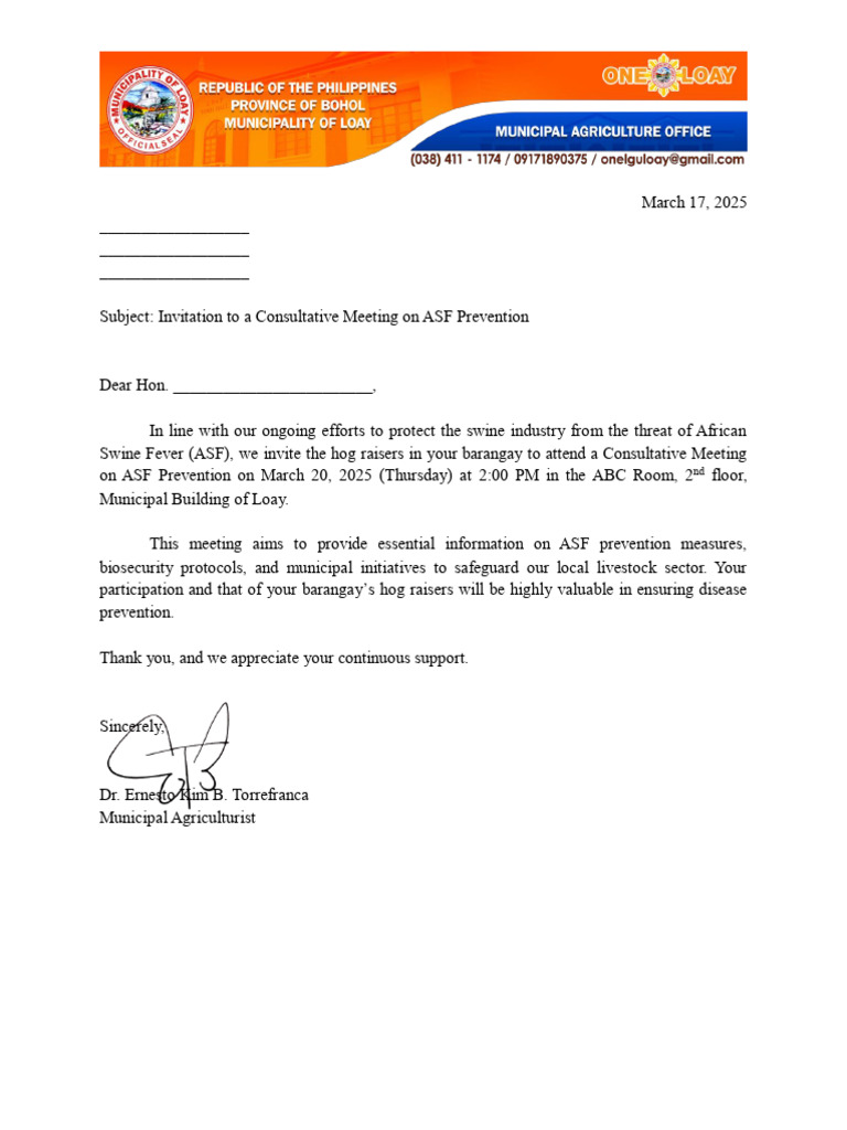 asf communication letter | PDF