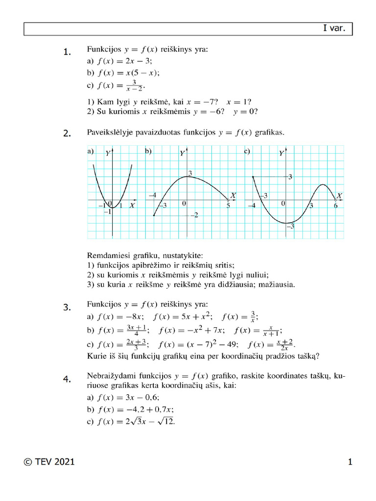 9kl Funkcija 1 | PDF