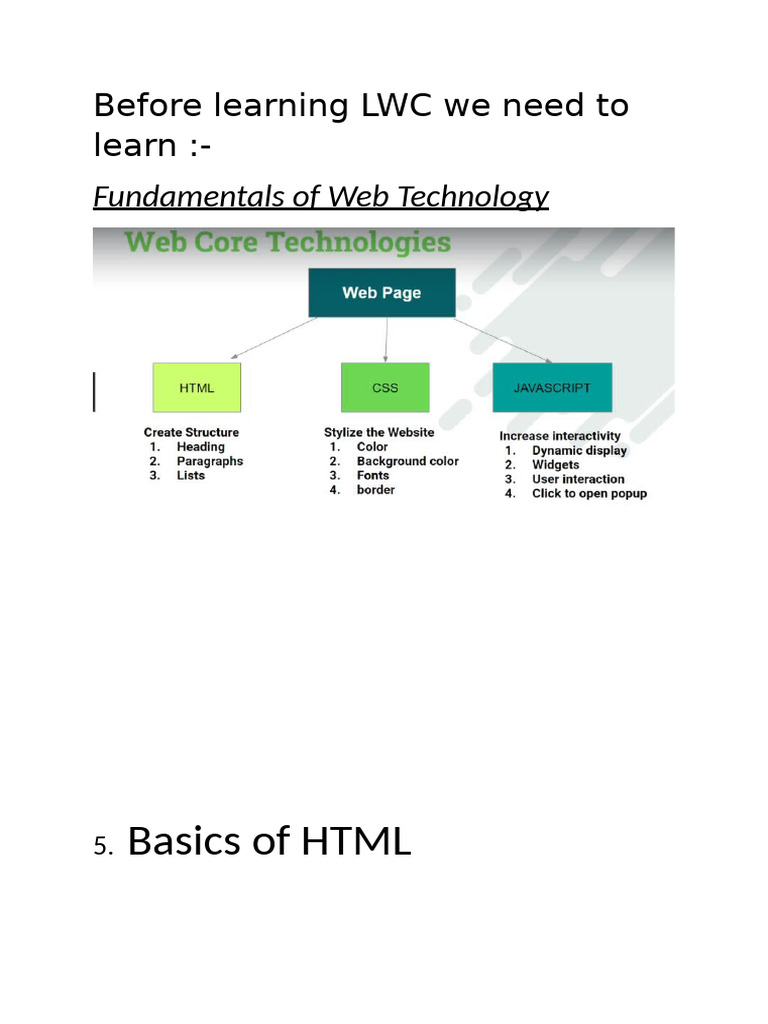 HTML, CSS, JS Notes For LWC | PDF