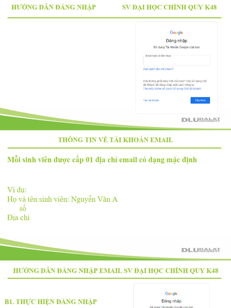 HUONG DAN DANG NHAP EMAIL K48 @dlu - Edu.vn | PDF