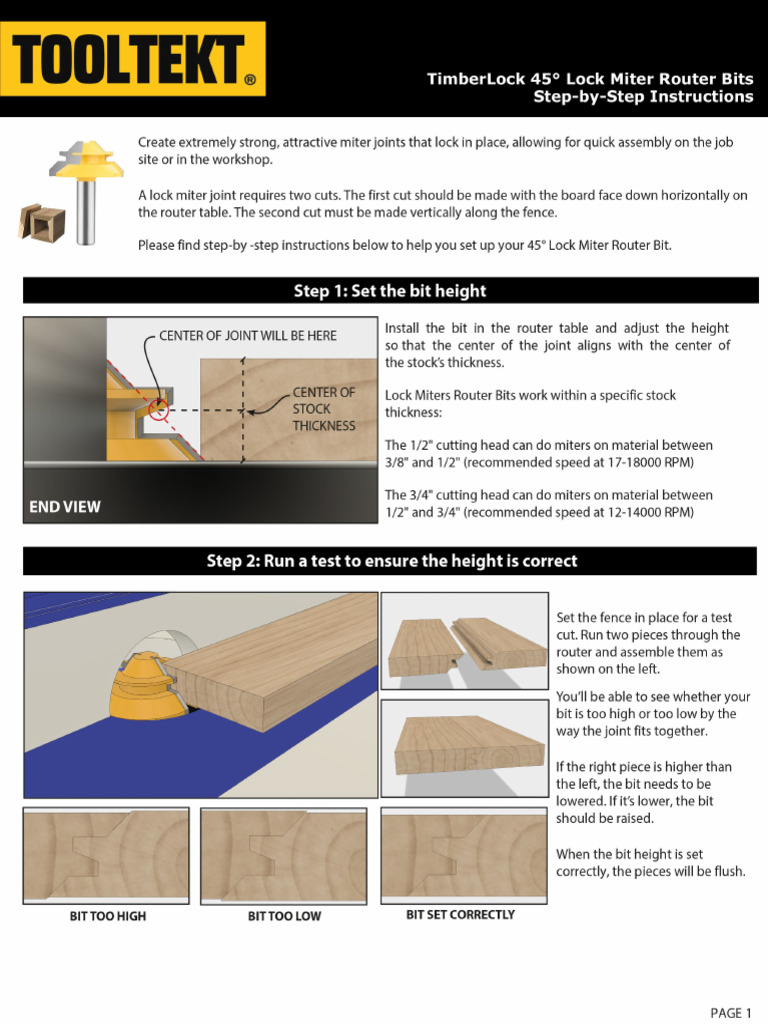 Tooltekt TimberLock Setup Instructions | PDF