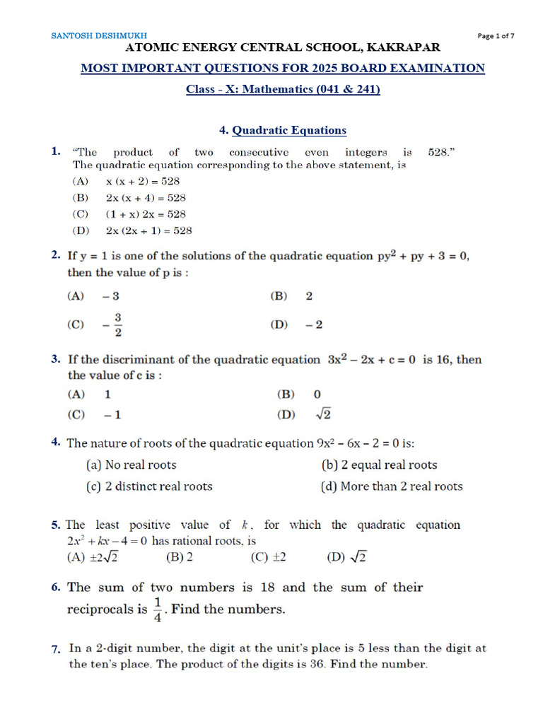 Most Important Questions From 4, 5, 7 Lessons Class X 25 | PDF