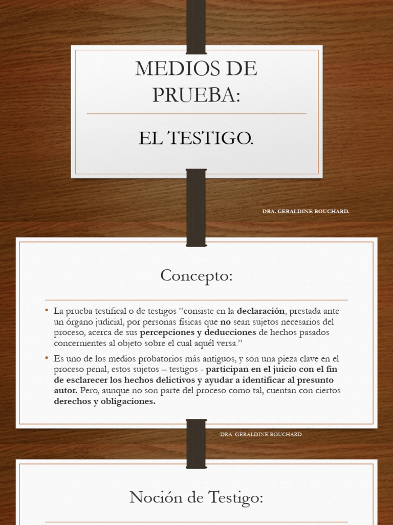 Medios de Prueba: Testigos en Juicios | PDF | Testigo | Testimonio