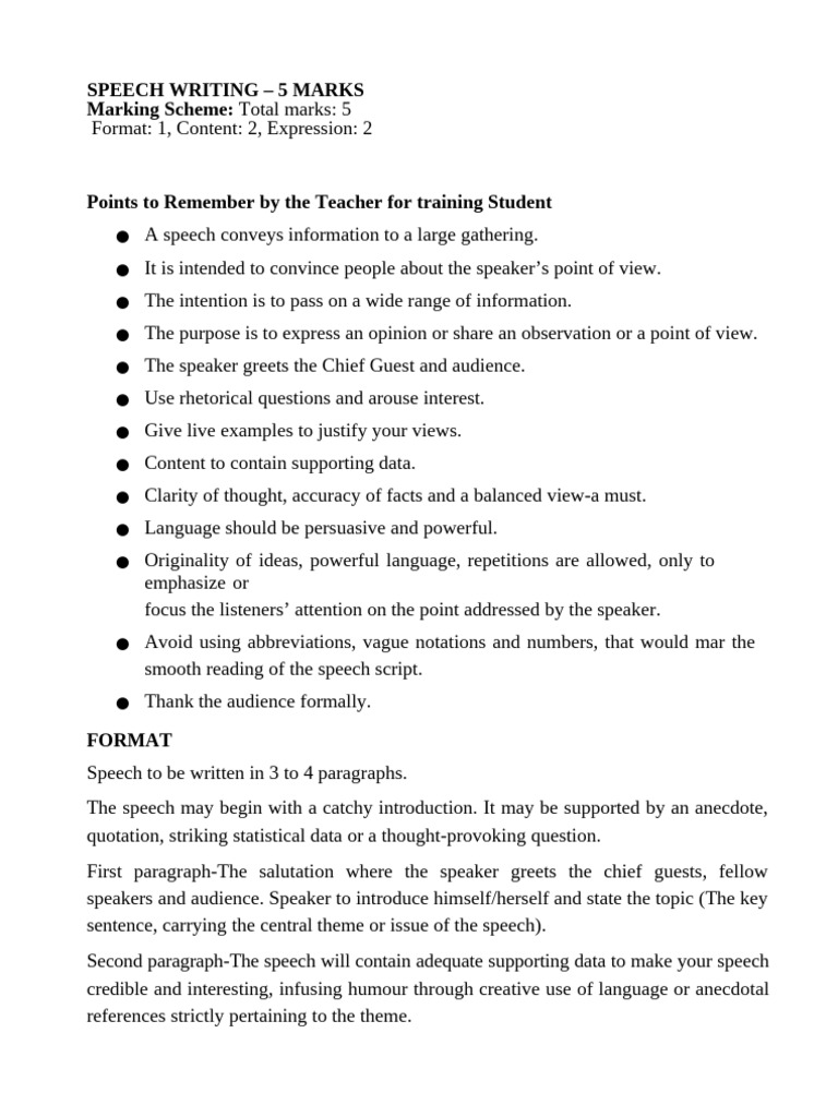 SPEECH WRITING - Teacher Detailed Explanation | PDF | Sedentary ...