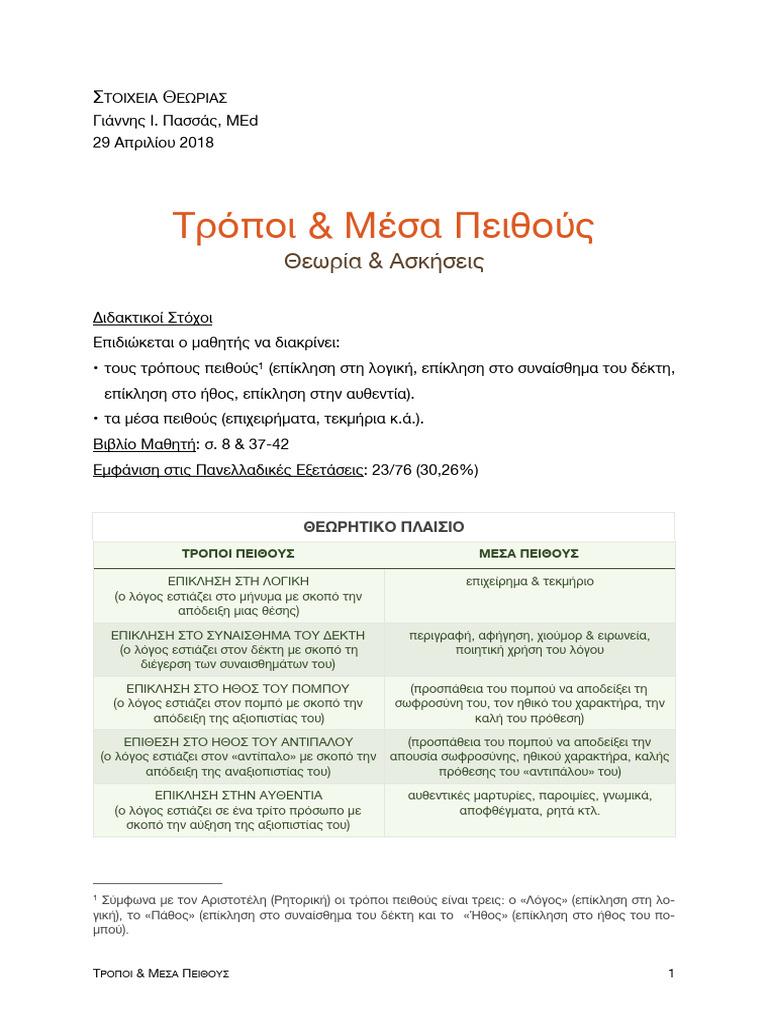 τροποι πειθους | PDF