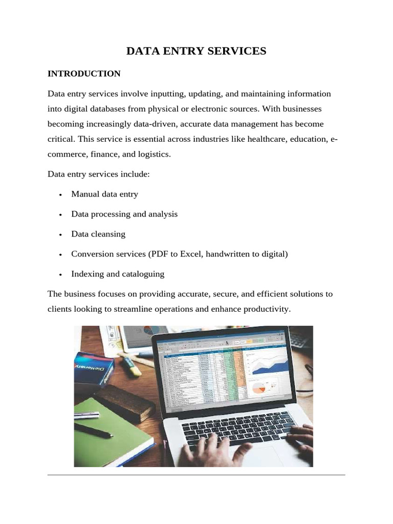 Project Report For Data Entry Services | PDF | Depreciation | Business