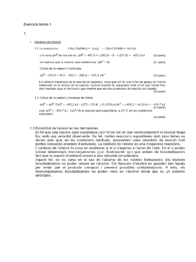 Exercicis Termo 1-Solucions | PDF