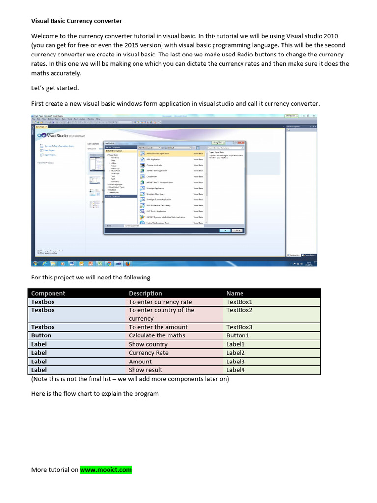 Visual Basic Currency Converter Guide | PDF | Button (Computing ...