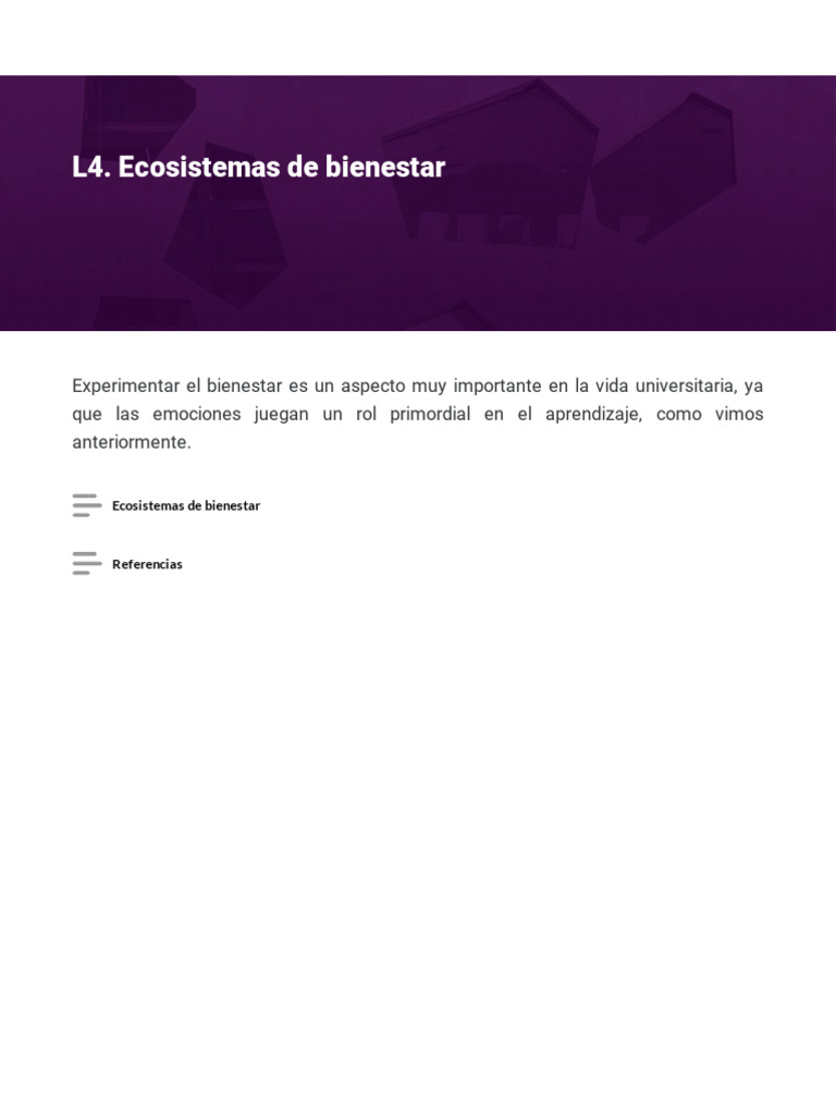L4. Ecosistemas de Bienestar | PDF | Bienestar | Enseñando