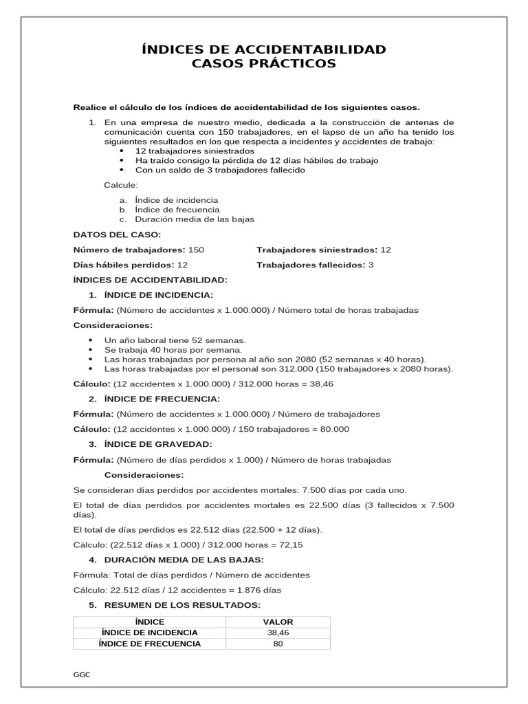 Indices de Accidentabilidad Semana 4 | PDF | Economias
