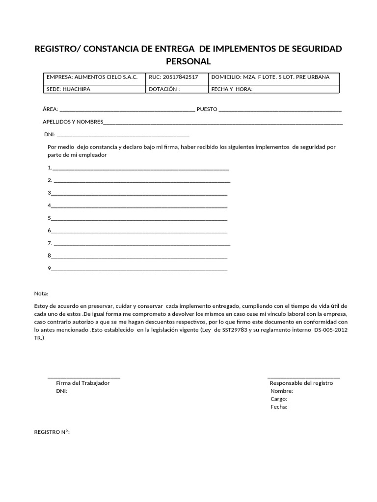 ENTREGA DE EPPS | PDF