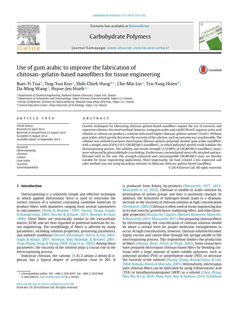 Use of Gum Arabic To Improve The Fabrication of Chitosan-Gelatin-Based ...
