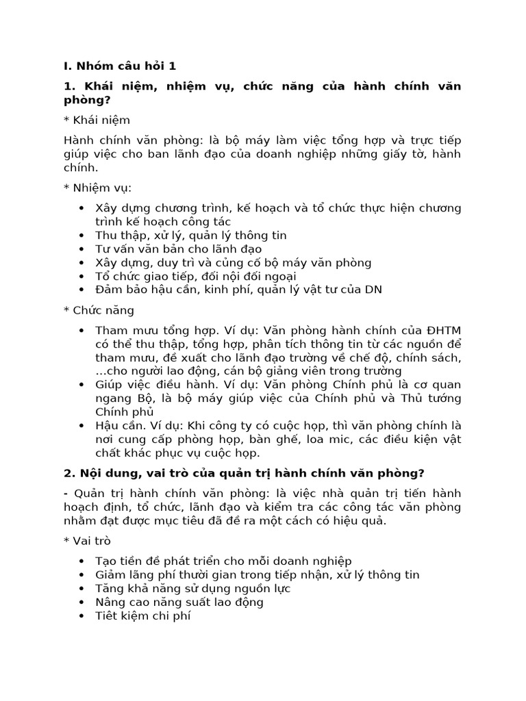 đề cương qthcvp | PDF