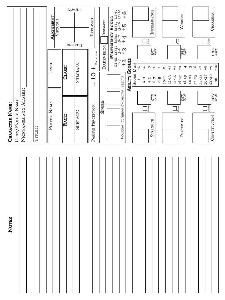 Half Sized Character Sheet Booklet | PDF | Role Playing | Storytelling