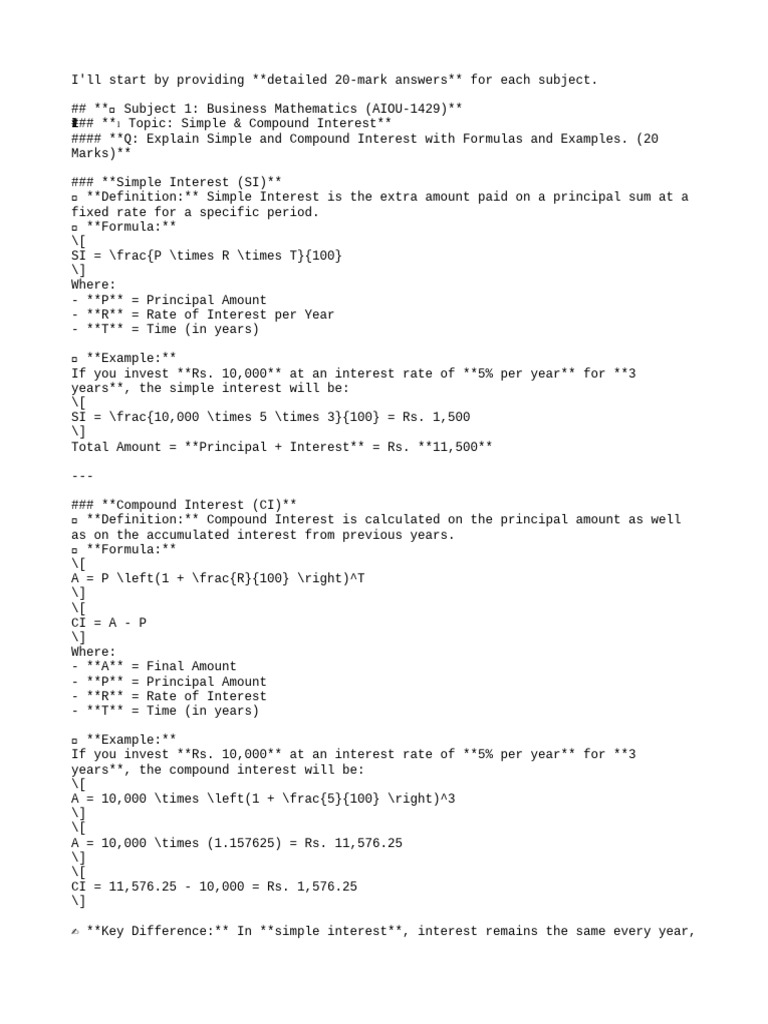1 | PDF | Matrix (Mathematics) | Compound Interest