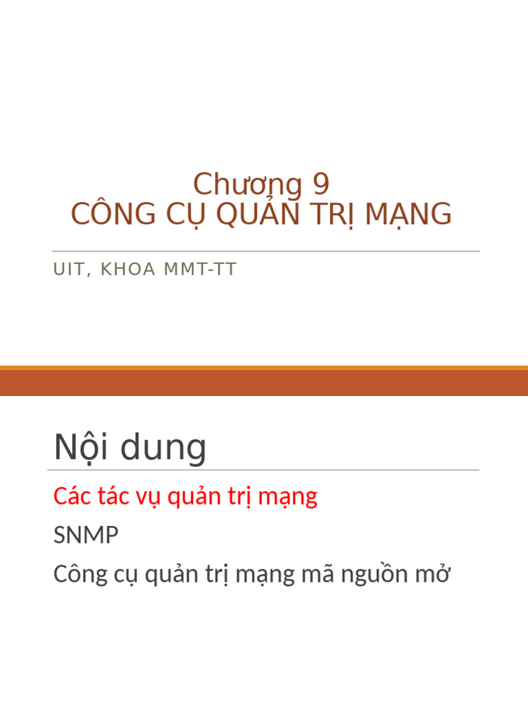 Chapter09 CongCuQuanTriMang | PDF