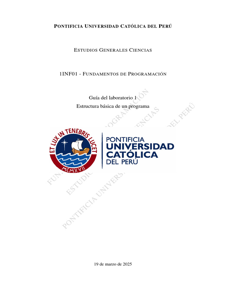 Guia#1_Estructura_básica_de_un_programa_2025_1 | PDF | Lenguaje de ...