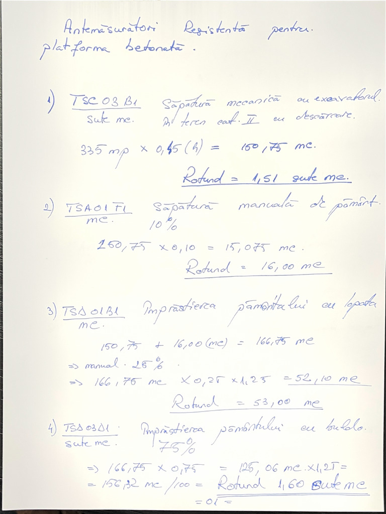 REZISTENTA 1 Antemasuratori placa beton | PDF