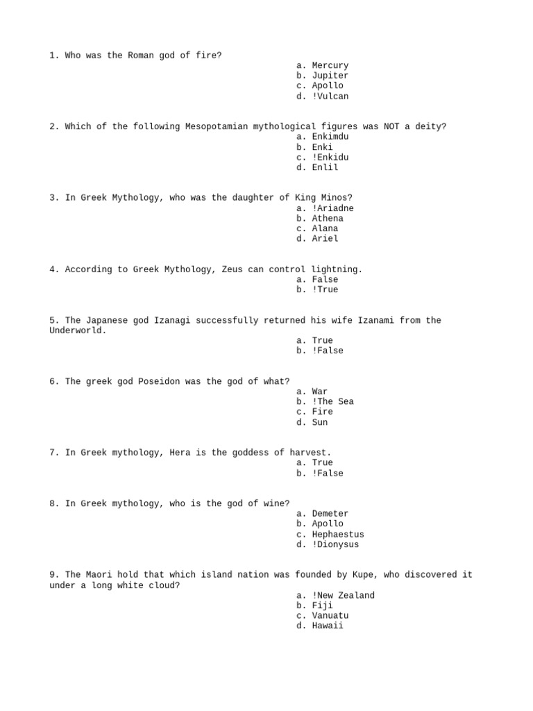 PHIL226 Practice Problems 6 | PDF | Dionysus | Twelve Olympians
