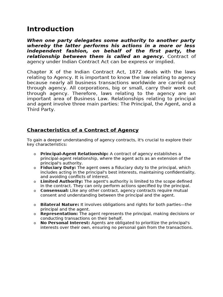 ANGENCY | PDF | Law Of Agency | Legal Liability
