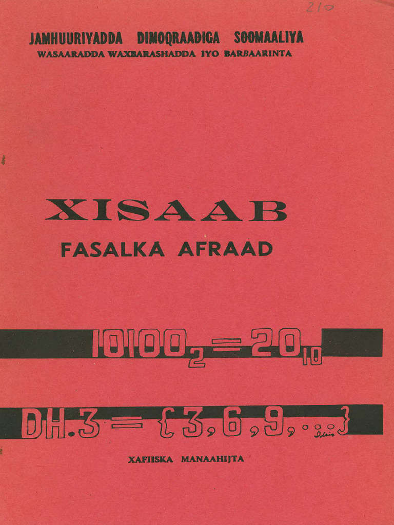 Xisaab Fasalka Afraad (1976) | PDF