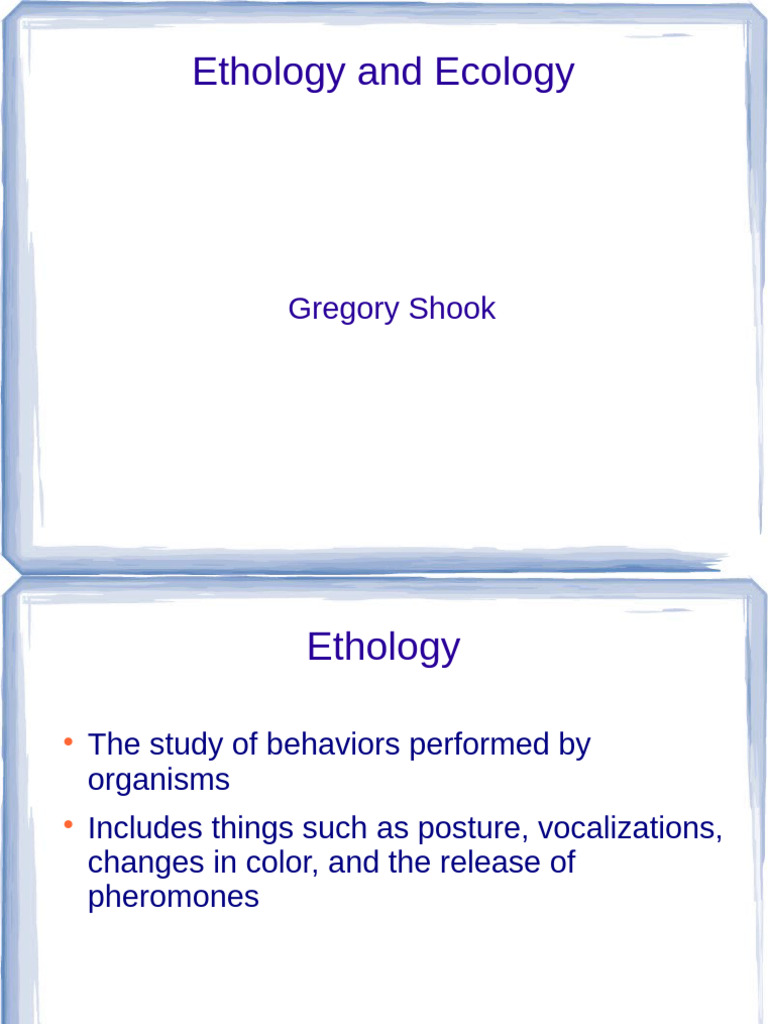 Ethology and Ecology: Animal Behavior Insights | PDF