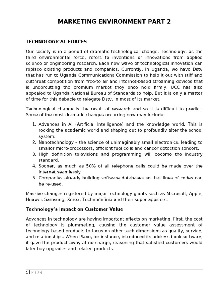Technological and Competitive Forces in Marketing | PDF | Oligopoly ...