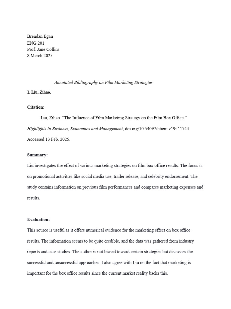 Annotated Bibliography - Brendan Egan | PDF | Marketing | Brand