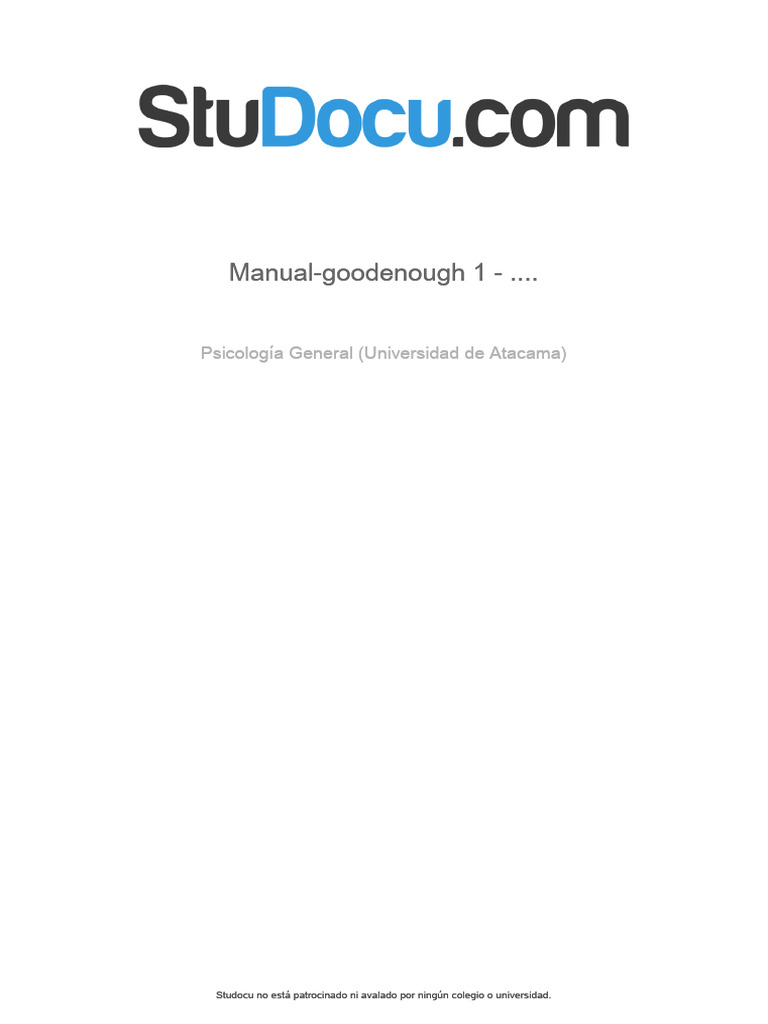 1.-Manual-Goodenough- | PDF | Ciencias del comportamiento | Sicología