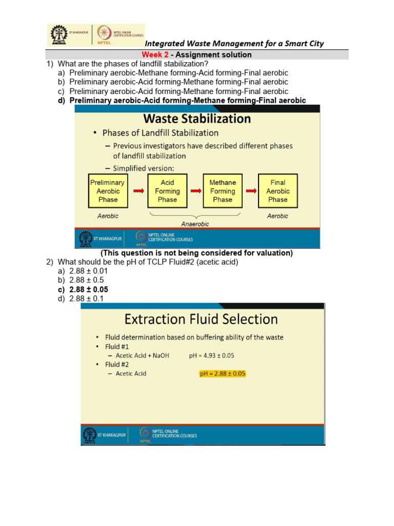 Week 2 - Assignment - Solutions | PDF | Landfill | Waste