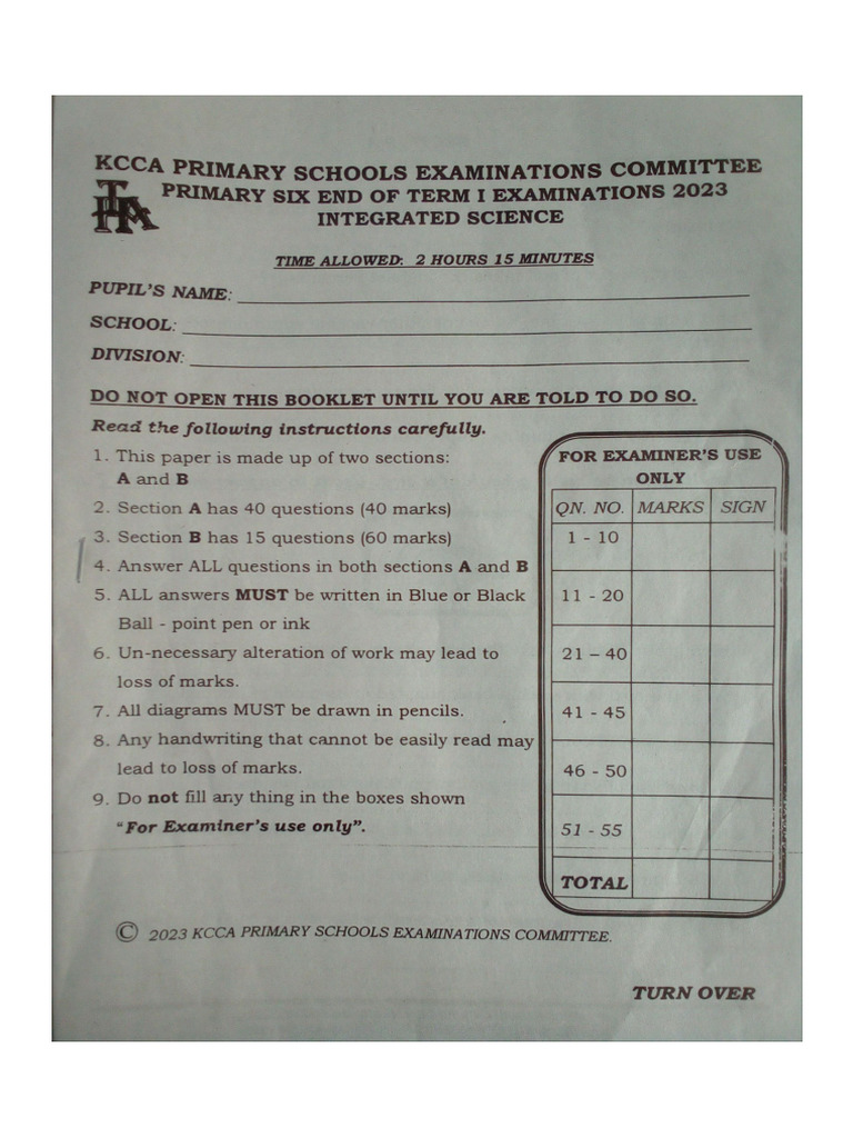P6 Eot 1 Science | PDF