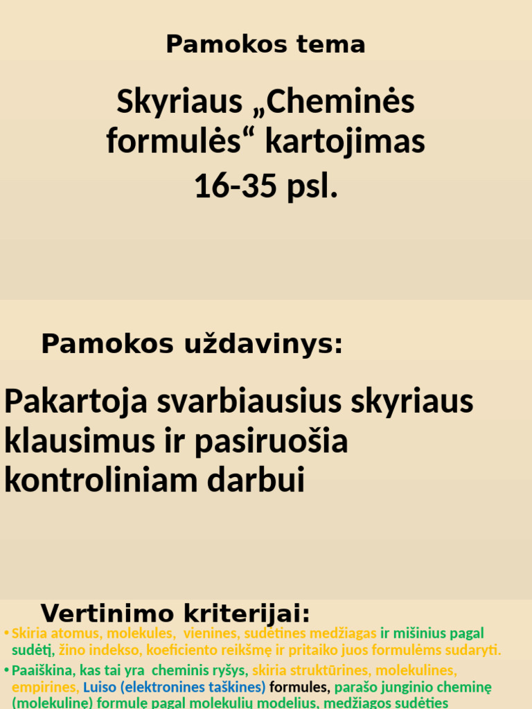 Skyriaus Chemines Formules Kartojimas | PDF