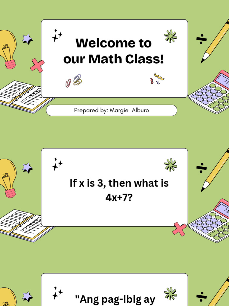 Welcome to Our Math Class Overview | PDF