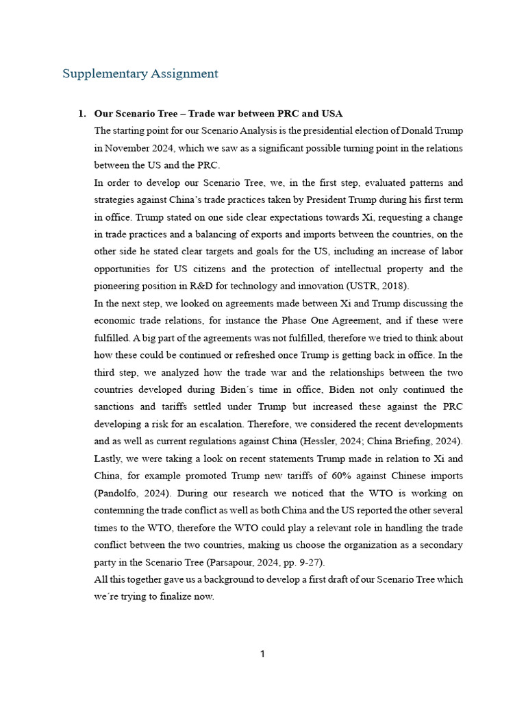 SSA Supplementary Assignment TS2 - Vanessa K. Hansen | PDF | Global Politics | Economies