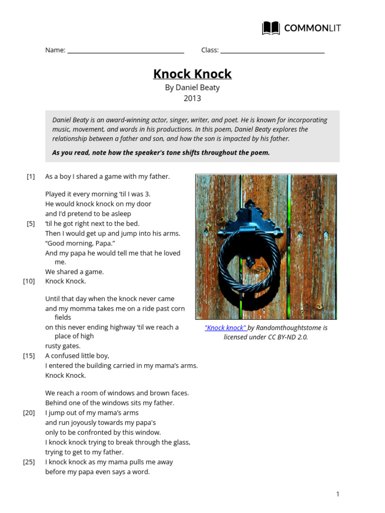 Exploring Father-Son Themes in "Knock Knock" | PDF