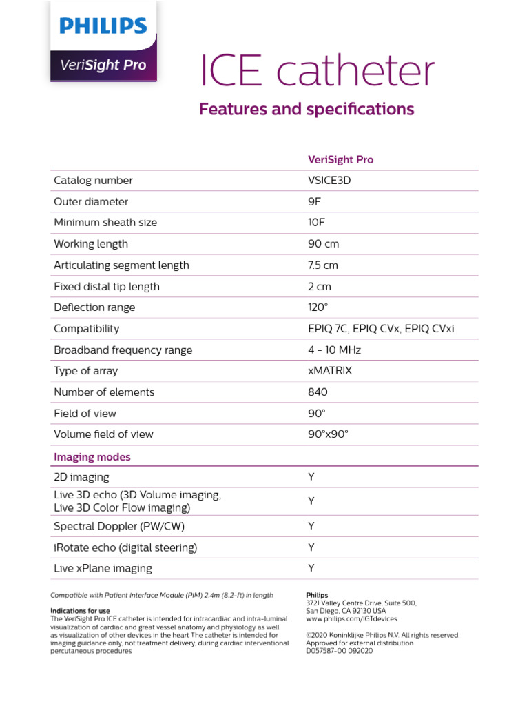 Philips VeriSight Pro Catheter | PDF | Echocardiography | Heart
