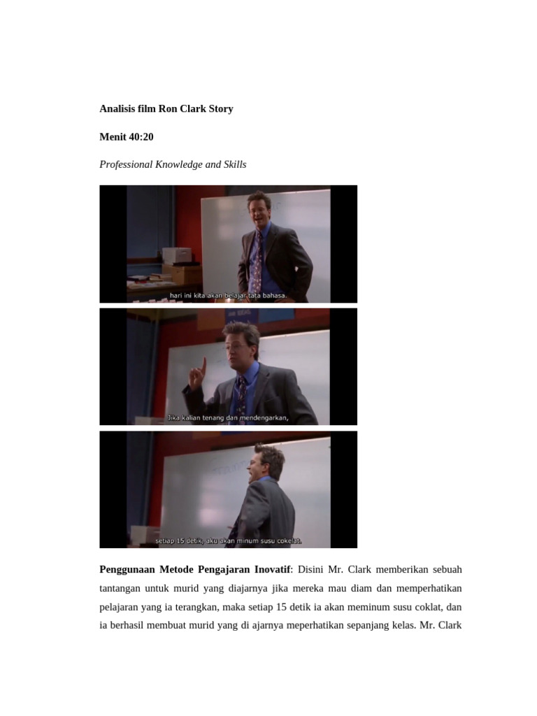 Analisis Film Ron Clark Story | PDF