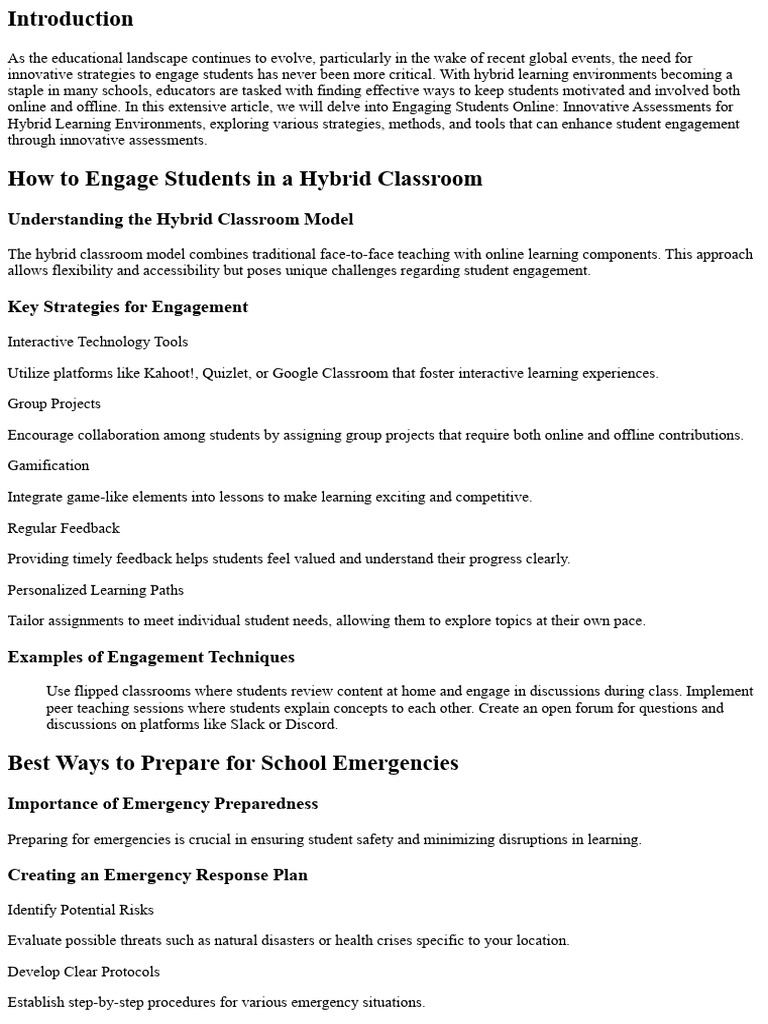 Engaging Students Online: Innovative Assessments For Hybrid Learning ...