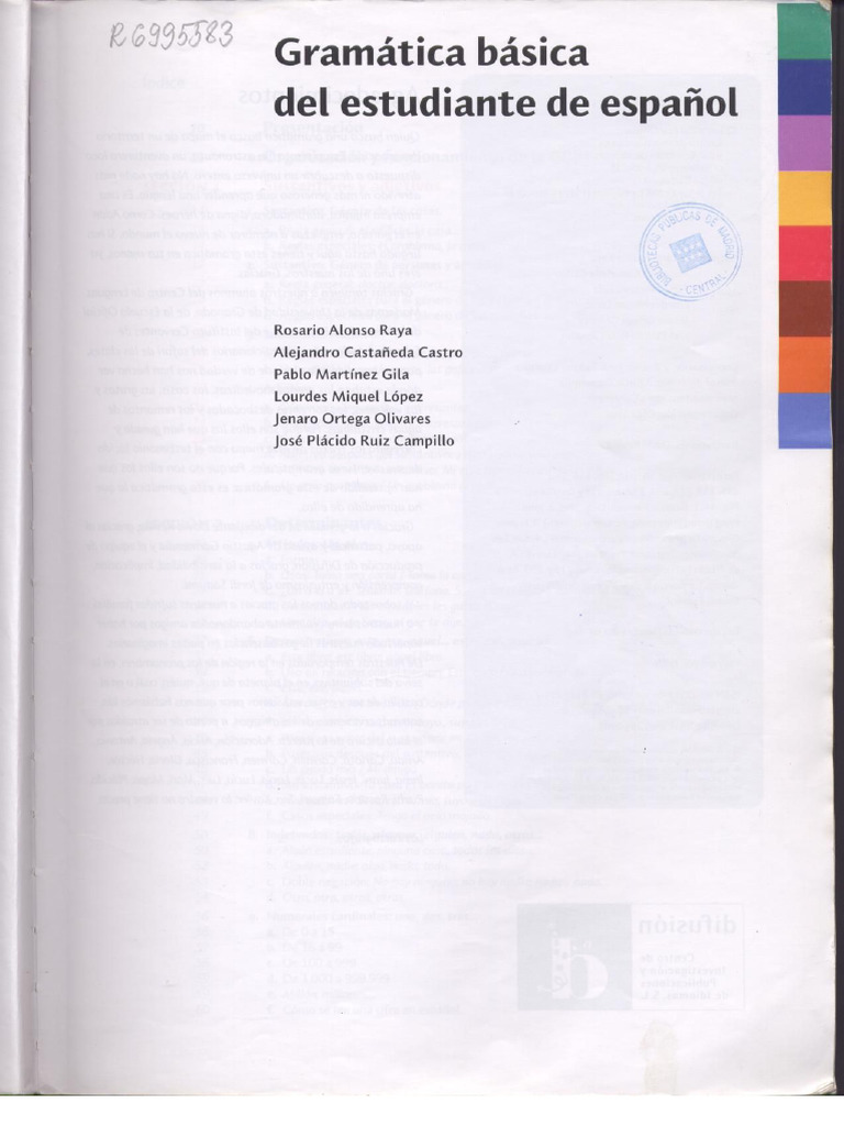 Gramática Básica Del Estudiante de Español (A1-B1) | PDF