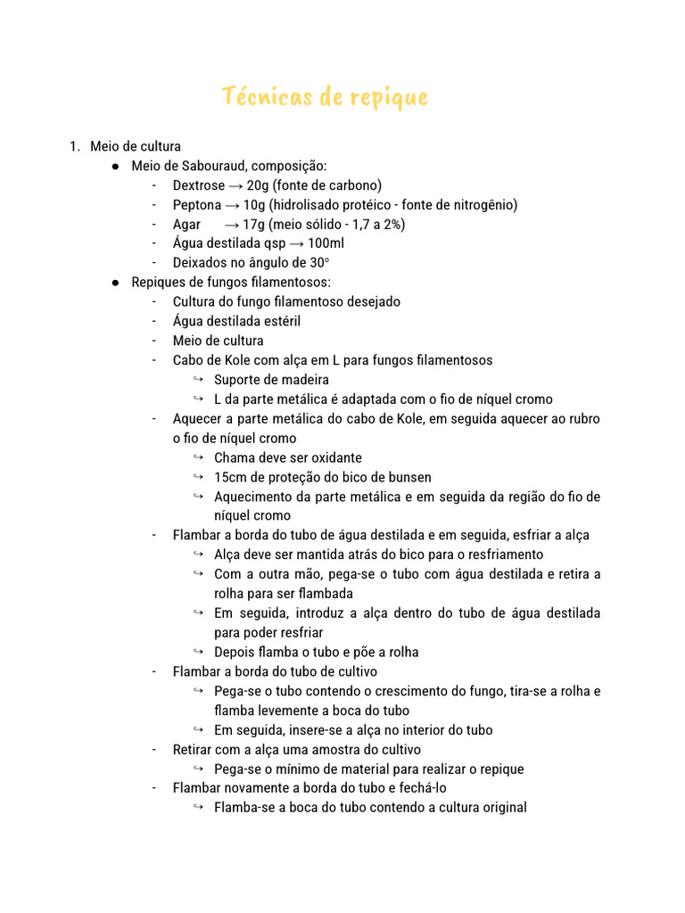 Micologia - Técnicas de Repique | PDF