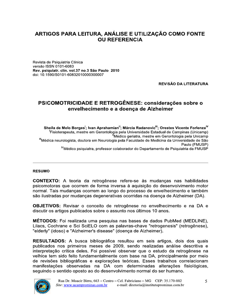 Psicomotricidad y Retrogenesis | PDF